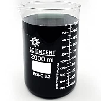 Glass Beaker 2000ml Large Heavy Wall 2 Liter Graduated Lab Beaker ...