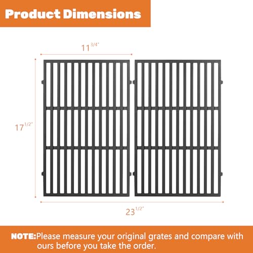 7638 Grill Grates for Weber Spirit I & II 300 Series, 17.5" Cast Iron ...