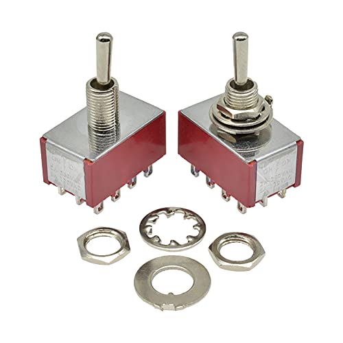 5pcs Rocker Toggle Switch Kit,12 Pin 3 Position ON/Off 120V 5A,2A 250V ...