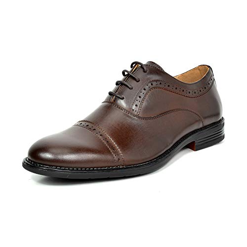 Bruno Marc Men's Oxford Dress Shoes Lace up Formal Classic Shoes Dark ...