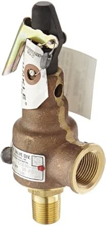 Kunkle 6010DCE01-AM0025 Bronze ASME Safety Relief Valve for Steam, EPR Soft Seat, 25 Preset ...