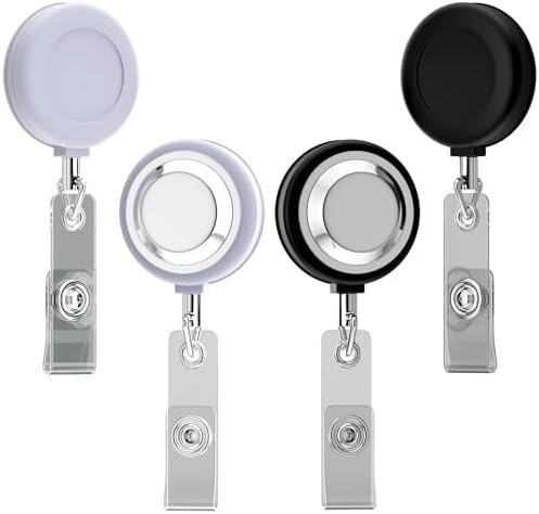 Amazon.com : Magnetic Badge Reel - Pack of 2, Heavy Duty Retractable ID ...