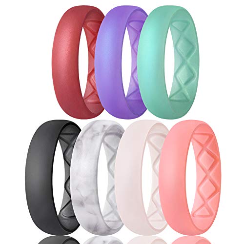 Egnaro Inner Arc Ergonomic Breathable Design, Silicone Wedding Ring for ...