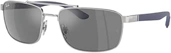 Ray-Ban RB3737 Sunglasses Bundle: RB 3737 003/6G Silver Grey Mirror ...