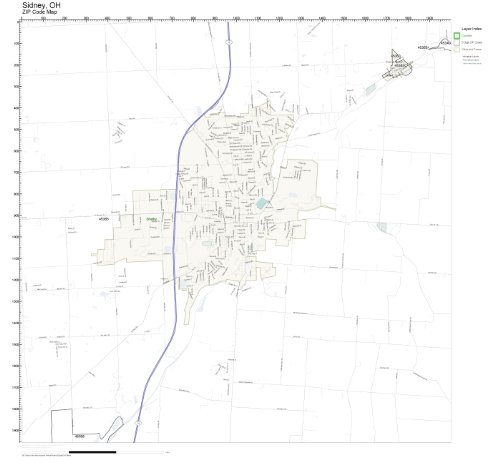 ZIP Code Wall Map of Sidney, OH ZIP Code Map Laminated: Amazon.com ...