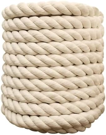 Amazon.com: 1/2 Inch x 100 Feet Natural Twisted Cotton Rope Strong ...
