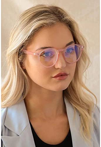 Buy DESEOX Unisex Anti glare Zero Power Glasses Pink Spectacles Frame ...