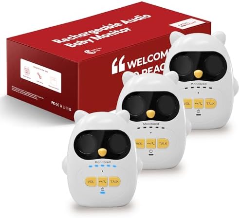 Amazon.com: Audio Baby Monitor with Rechargeable Battery, Full-Duplex ...