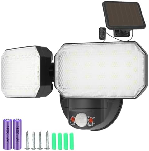 Owleye 2500LM LED Solar Flood Lights Outdoor with Motion, IP65 ...