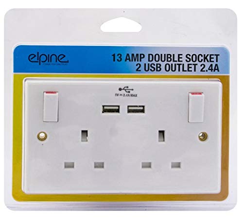 New 13AMP Socket Double Switch USB Plug 2 Gang Power Electric Wall ...