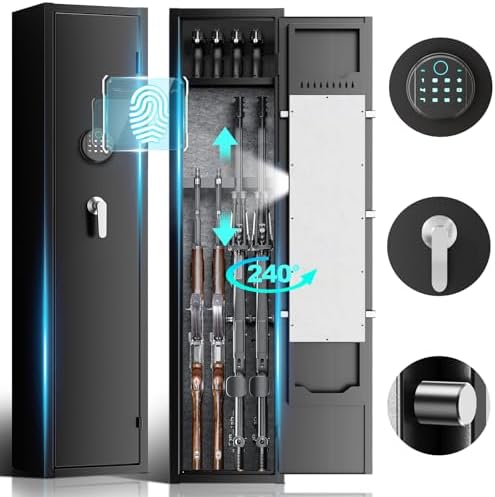 Amazon.com: KARUIKEV 3-4 Secure Rifle Gun Safe, Gun Cabinet for Home ...