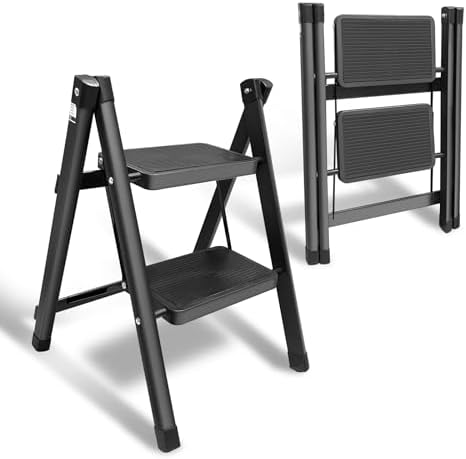 Amazon.com: Ligebul 2-Step Stool Foldable, Non-Slip Folding Step Stool ...
