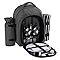 APOLLO WALKER Picnic Backpack (Brown for 4 with Wine Glasses) : Amazon ...