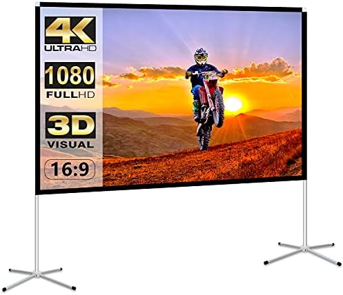 Projector Screen with Stand 100 inch Projector Screen Outdoor ...