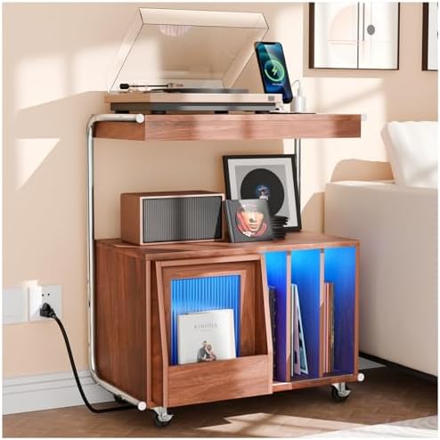 Amazon.com: Large Record Player Stand with Sliding Door and Wheels,200 ...