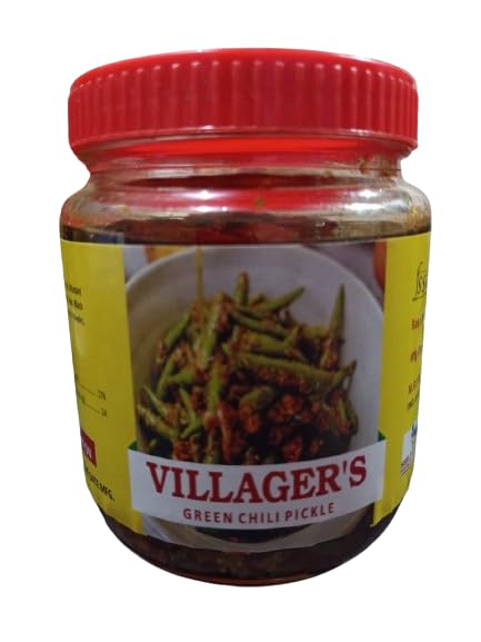 Villager Spicy Green Chilli Pickle, Tangy & Tasty Achaar, Sun-Dried ...