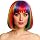 Rainbow Wig, Vibrant Multicolored Synthetic Hair for Women, Adjustable ...
