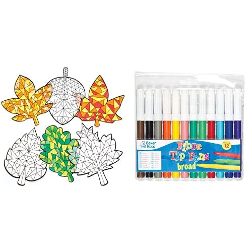 Baker Ross Autumn Colour-in Window Decorations (Pack of 12)(AR646) and ...