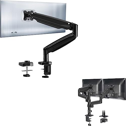 Amazon.com: MOUNTUP Dual Monitor Mount, Height Adjustable Gas Spring ...
