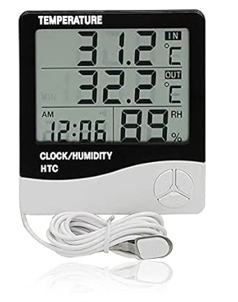 SVE Super H T C-2 Plastic Indoor Outdoor Temperature Humidity ...