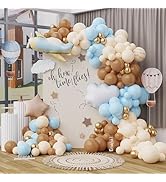 Amazon.com: Time Flies Balloon Garland Arch Kit, 155pcs Brown Blue ...