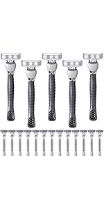 Amazon.com: Lanties 24 Pcs Disposable Razors for Men Bulk 5-blade ...
