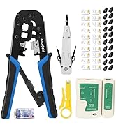 COOLCOLD Crimping Tool RJ45, Tools Kit, Wire Stripper Ethernet Crimp ...