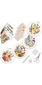 Amazon.com: SevFan 4 Sets Embroidery Kit for Beginners Adults ...