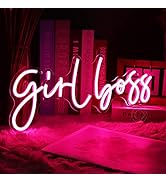 Amazon.com : SYLHOME Pink Girl Boss LED Neon Light Sign Cool Girls ...