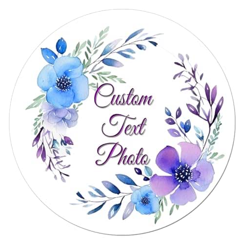 Amazon.com: (Made in USA) Custom Round Flower wreath Sticker Labels ...