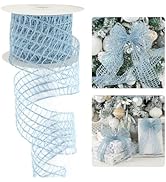 Amazon.com: HUIHUANG Blue Burlap Wired Ribbon 2.5 inch Burlap Ribbon ...