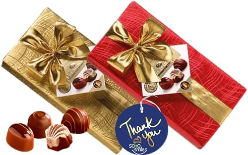 Amazon.com: Delafaille Belgian Dark Chocolate Gift Boxes, 14.11 oz, Set ...