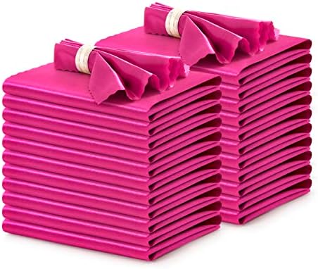 Amazon.com: Horbaunal 100 Pack Satin Napkins 17" x 17" Square Dinner ...