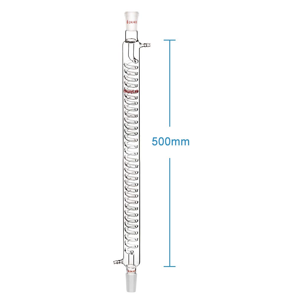 StonyLab Borosilicate Glass Graham Condenser with 24/40 Joint 500mm ...