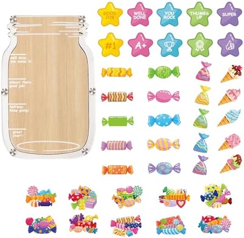 Amazon.com : Reward Jar for Kids Classroom Incentive Mason Jar Stars ...