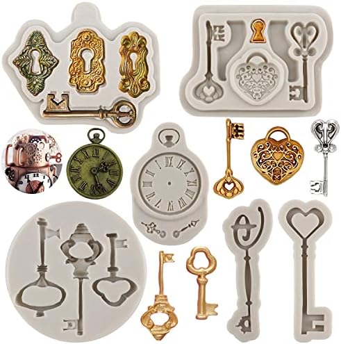 Amazon.com: MYPRACS Vintage Key Cake Fondant Mold Keyhole Silicone Mold ...