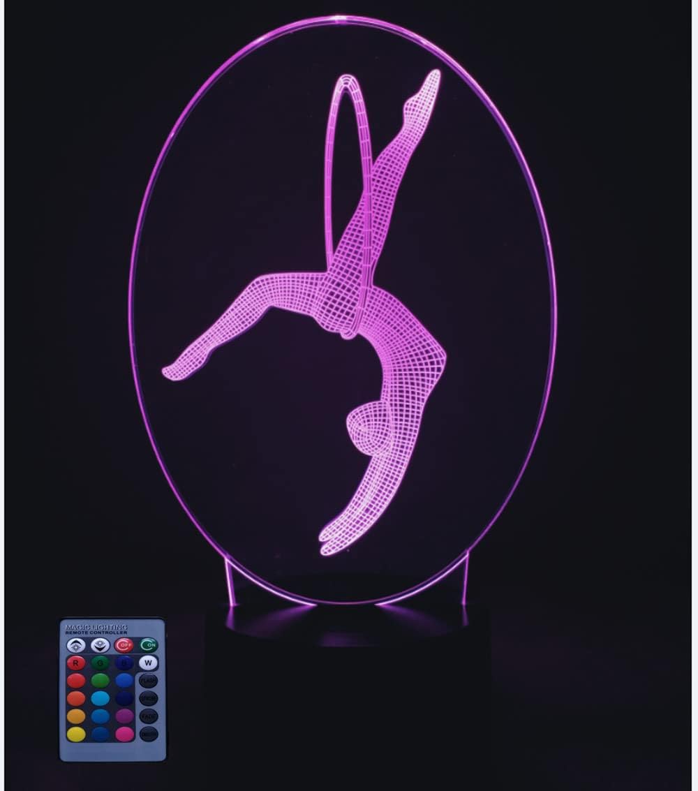 Amazon.com: HPBN8 3D Artistic Gymnastics Night Light USB Power Remote ...