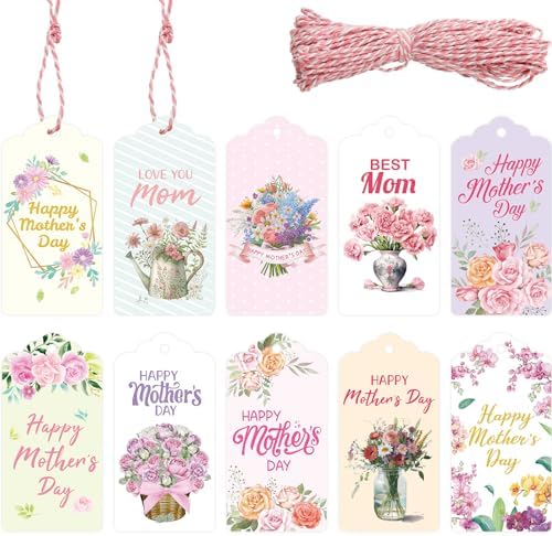 Amazon.com : Mother's Day Paper Gift Tags Label 80PCS Happy Mothers Day ...