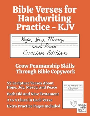 Bible Verses for Handwriting Practice - KJV: Hope, Joy, Mercy, and ...