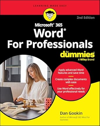 Microsoft 365 Word For Professionals For Dummies : Buy Online at Best ...
