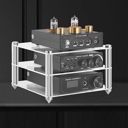 Amazon.com: TAJMDGW Transparent HiFi Racks Desktop Media Stand, Small ...