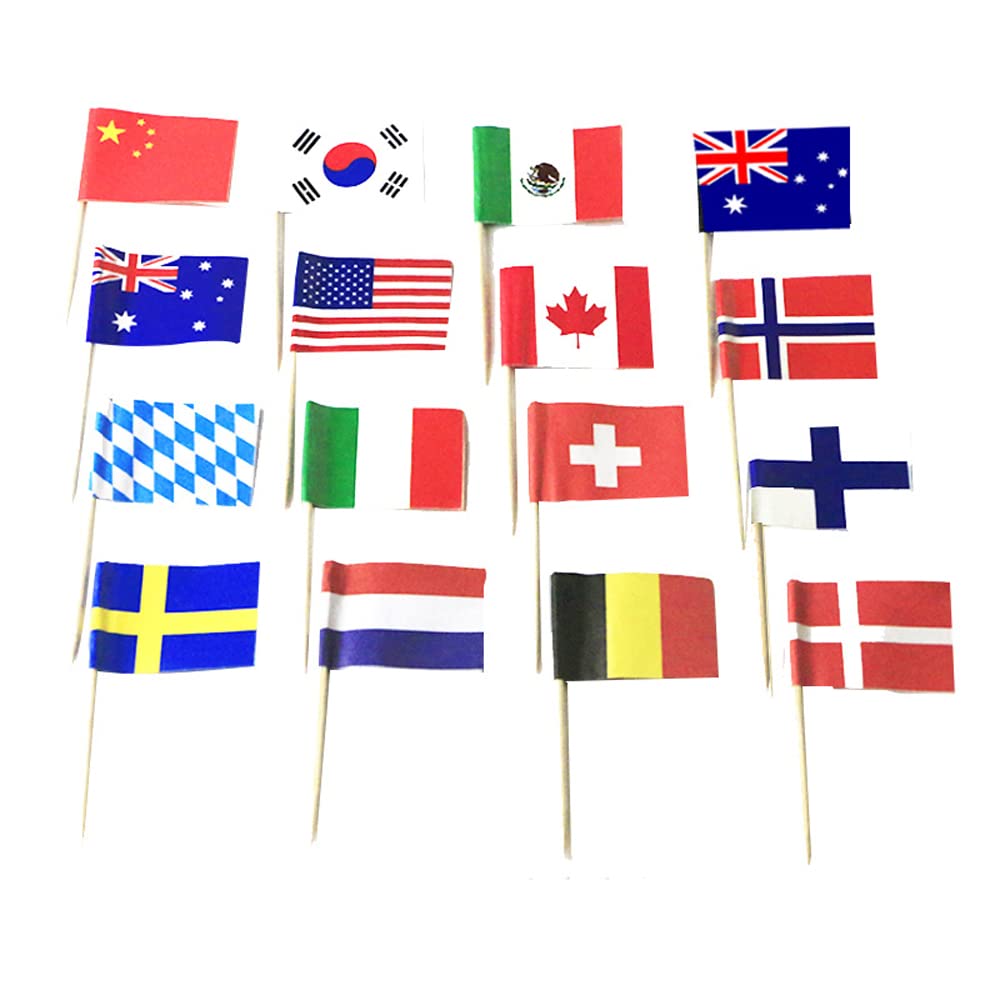 100PCS Eurovision Flags on Sticks, 10 Different Countries Eurovision ...