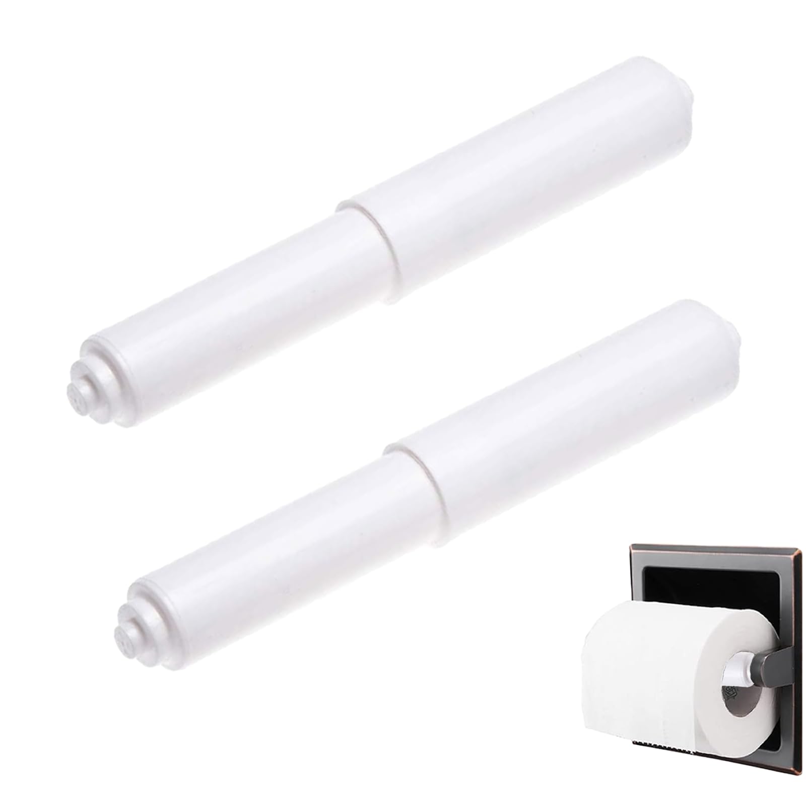 2 Pack Toilet Paper Holder, Plastic Toilet Tissue Roll Holder Insert in ...