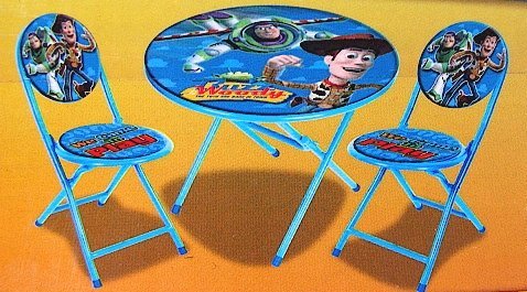 Amazon.com: Disney Pixar Toy Story Kid's Blue 3-Piece Folding Table and ...