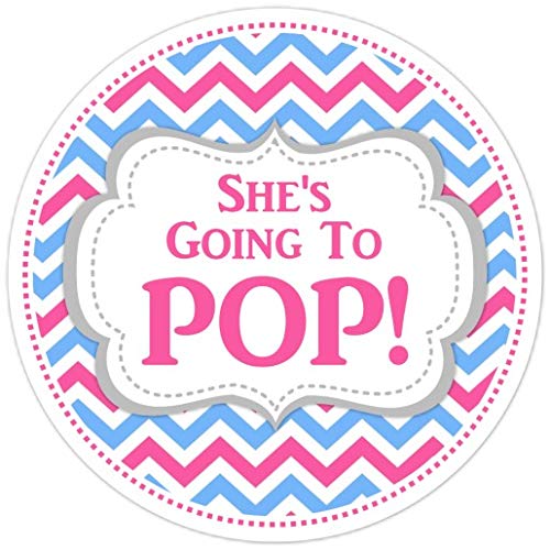 Amazon.com: Going to Pop Blue and Pink Chevron Stickers, Baby Shower ...