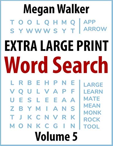 Extra Large Print Word Search, Volume 5: Activity Book (Wordsearch ...