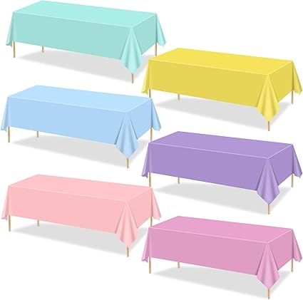 QUERICKY 6 Pack Pastel Tablecloths, 220x130cm Ice Cream Colorful ...
