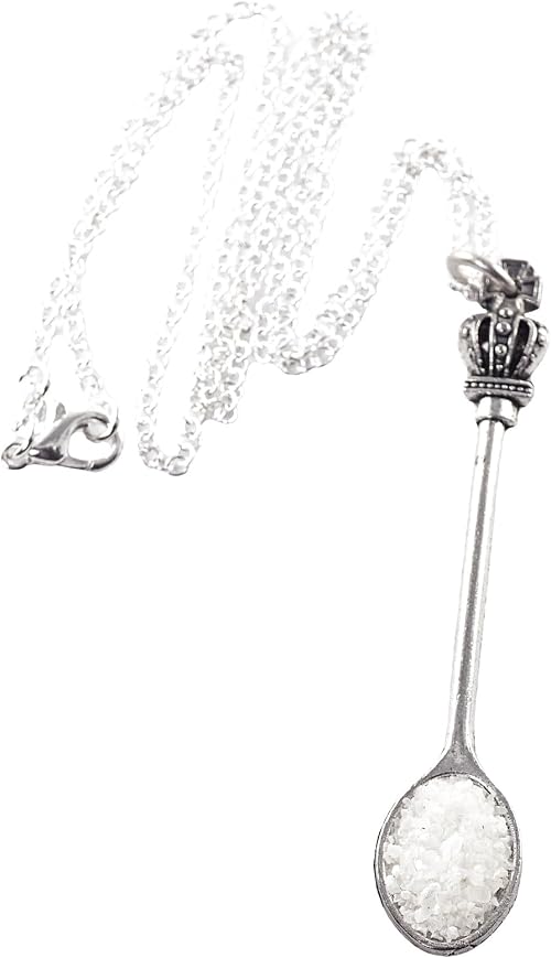 Amazon.com: Just A Spoonful Of Sugar Necklace Silver Chain Conversation ...