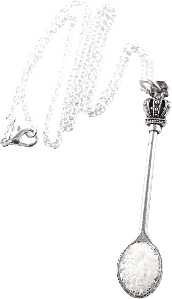Amazon.com: Just A Spoonful Of Sugar Necklace Silver Chain Conversation ...