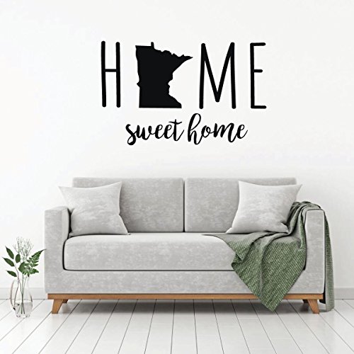 Amazon.com: Home Sweet Home State of Minnesota Silhouette Vinyl Wall ...